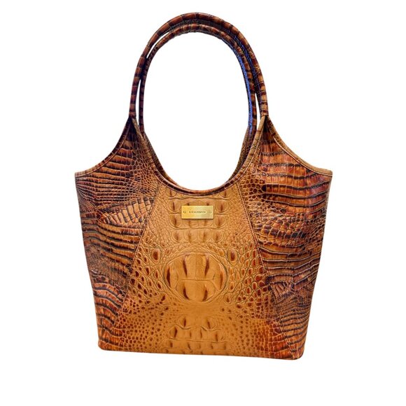 Brahmin | Bags | Brahmin Vintage Large Duxbury Satchel Tan Crocembossed ...